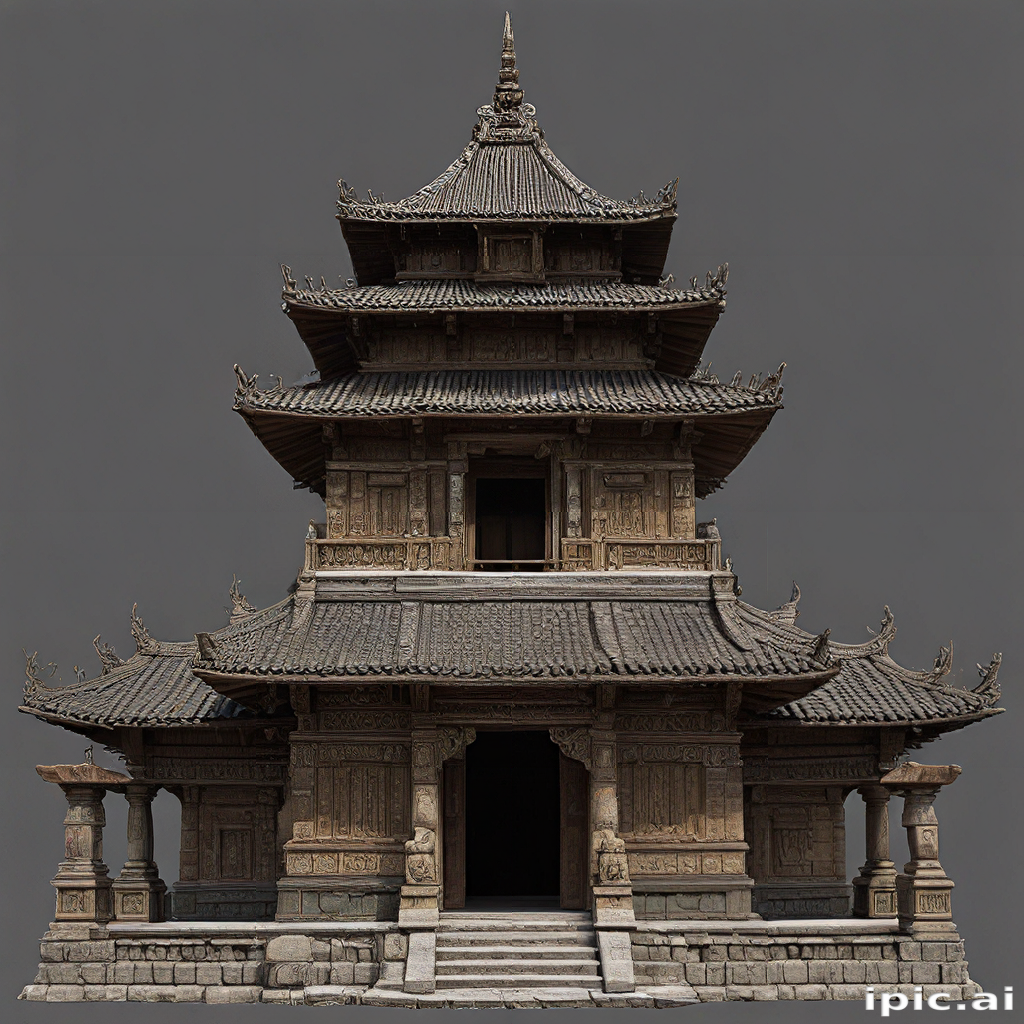 Intricate Architectural Design of a Traditional Multi-Tiered Asian ...