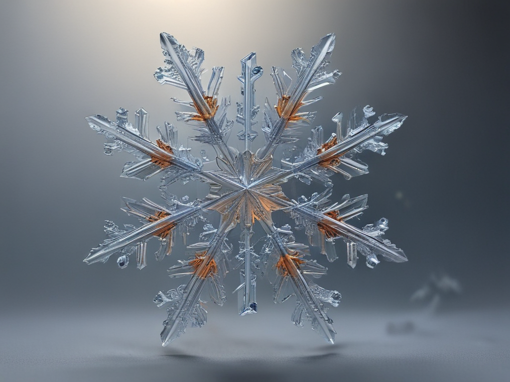 Intricate Frosted Snowflake Captured in Stunning Detail Against a Soft ...