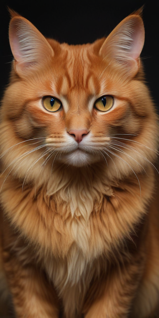 Majestic Ginger Cat with Striking Eyes and Luxurious Fluffy Fur