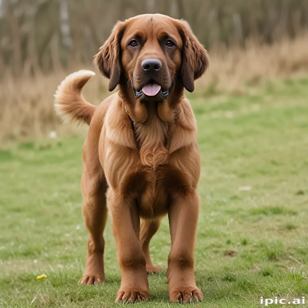 A Playful Golden Dog Enjoying a Bright Sunny Day Outdoors.