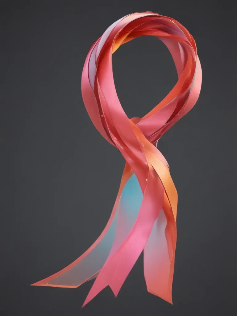 Beautifully Crafted Pink and Orange Ribbon in a Looped Design ...