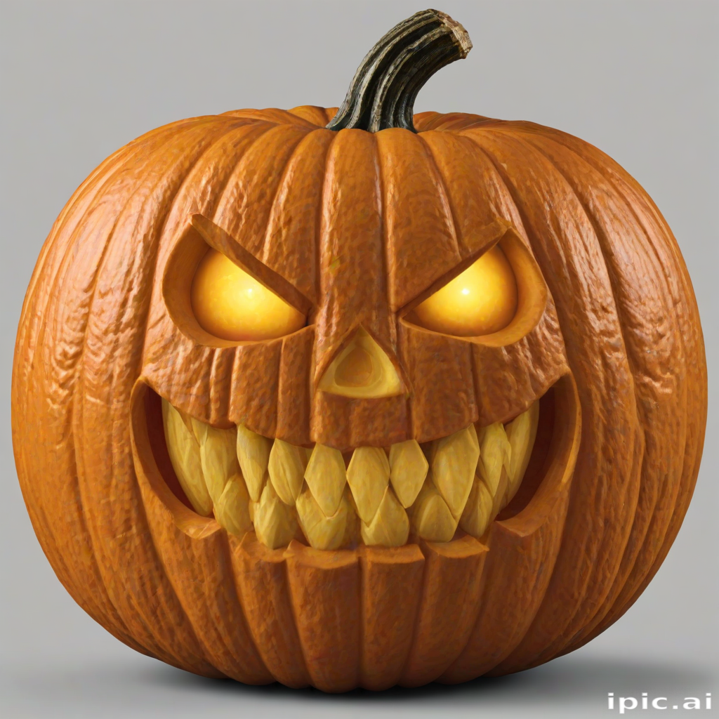 Spooky Jack-o'-Lantern with Grinning Face Illuminated for Halloween ...
