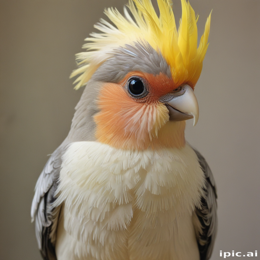 A Charming Cockatiel with Striking Yellow Crest and Colorful Feathers.