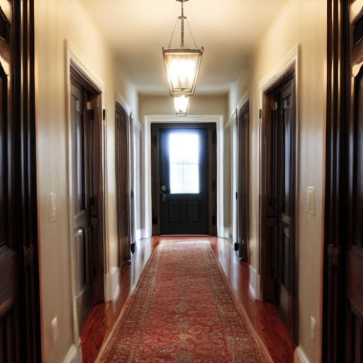 hallway of a poorly lit house