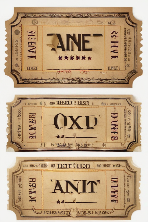 Artistic Representation of Vintage Ticket Designs with Unique ...
