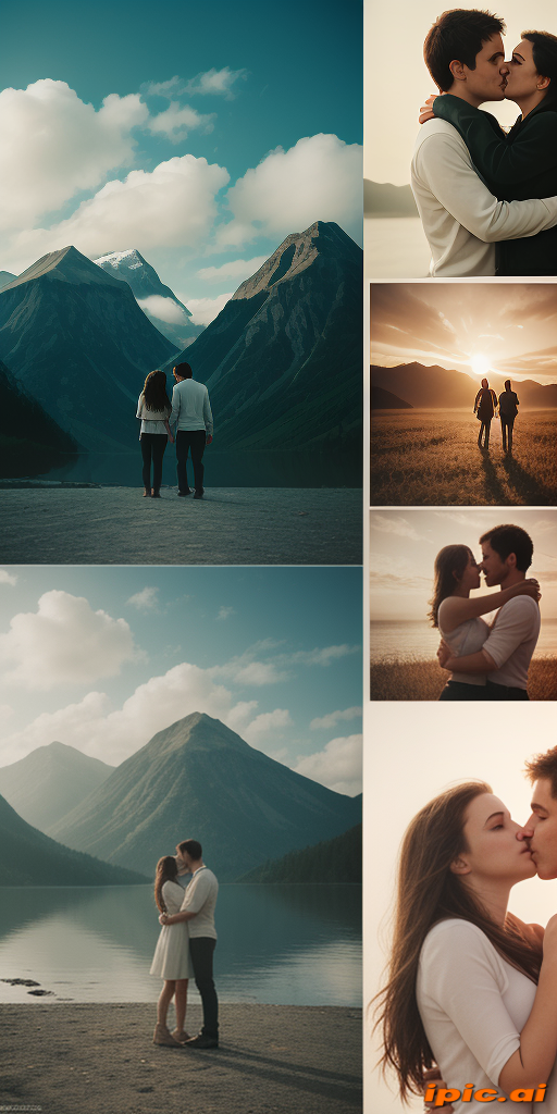 Romantic Moments Captured Against Breathtaking Mountain and Sunset ...