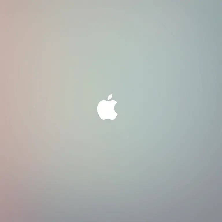 Minimalist Apple Logo Against a Soft, Gradient Background of Colors