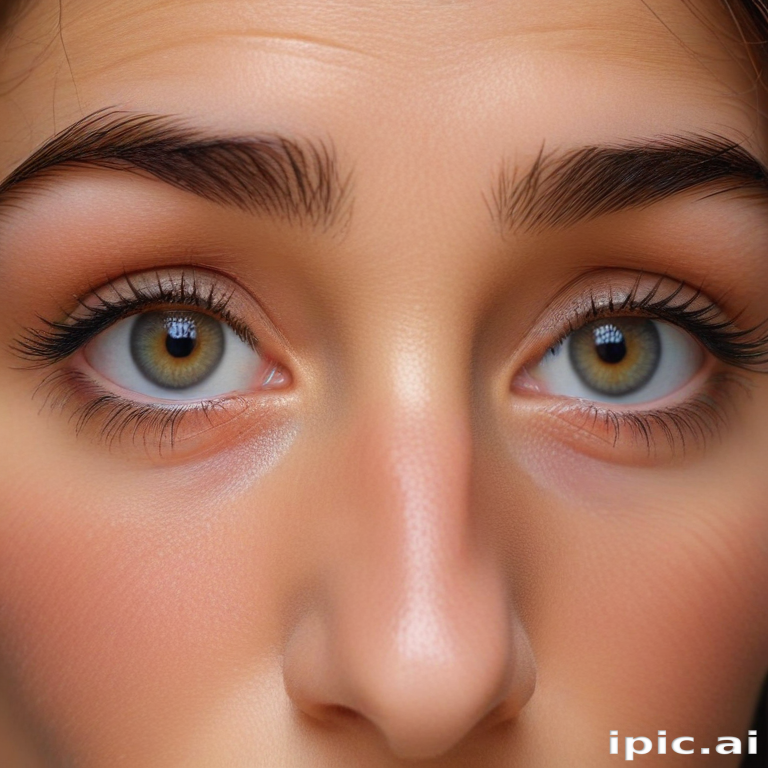 A Close-Up Portrait Highlighting Striking Eyes and Natural Beauty Features.