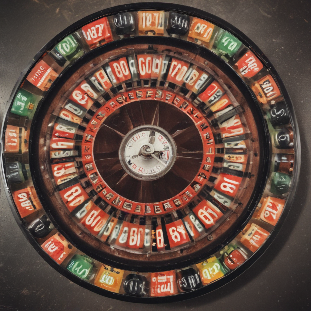 a can of root beer on a roulette wheel