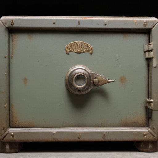 side view of an old fashioned safe