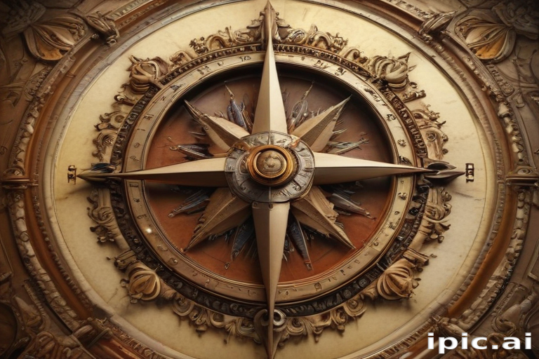 Intricate Compass Design with Detailed Engravings and Vintage Aesthetic ...