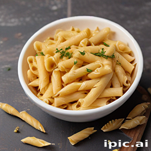 Deliciously Cooked Pasta Served in a White Bowl with Fresh Herbs