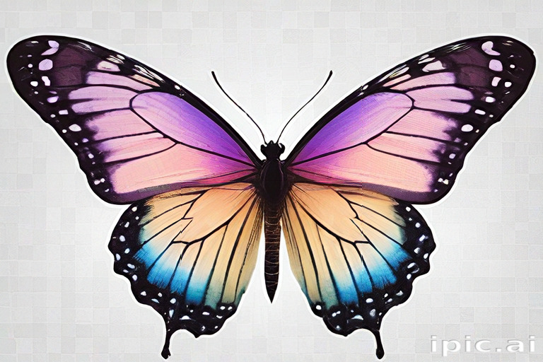 Vibrant Butterfly Displaying a Beautiful Spectrum of Colors and Patterns
