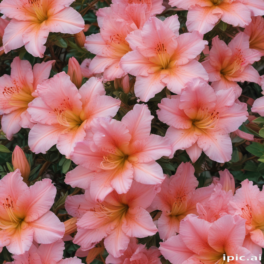 A Beautiful Display of Pink Azalea Flowers in Full Bloom.