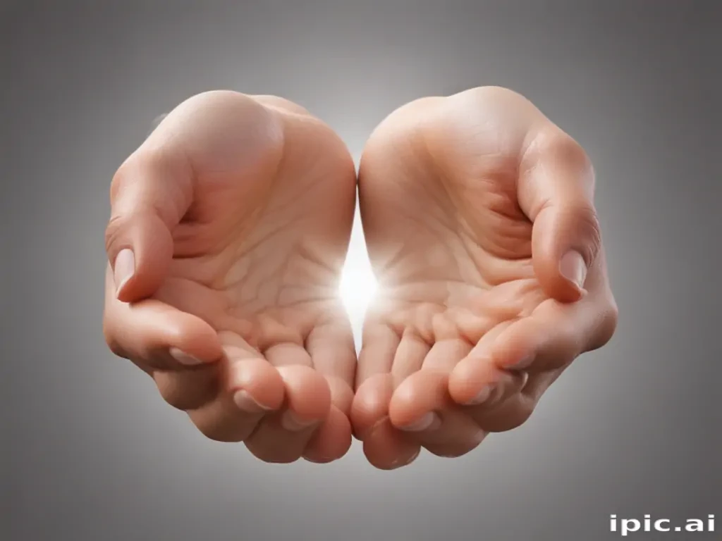 Open Hands Symbolizing Generosity and the Power of Giving Light