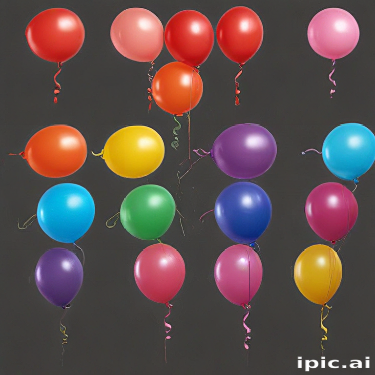 A Colorful Collection of Balloons in Various Shades and Sizes.