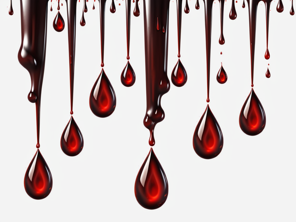 Dripping Red Liquid Creating a Dramatic and Intense Visual Effect