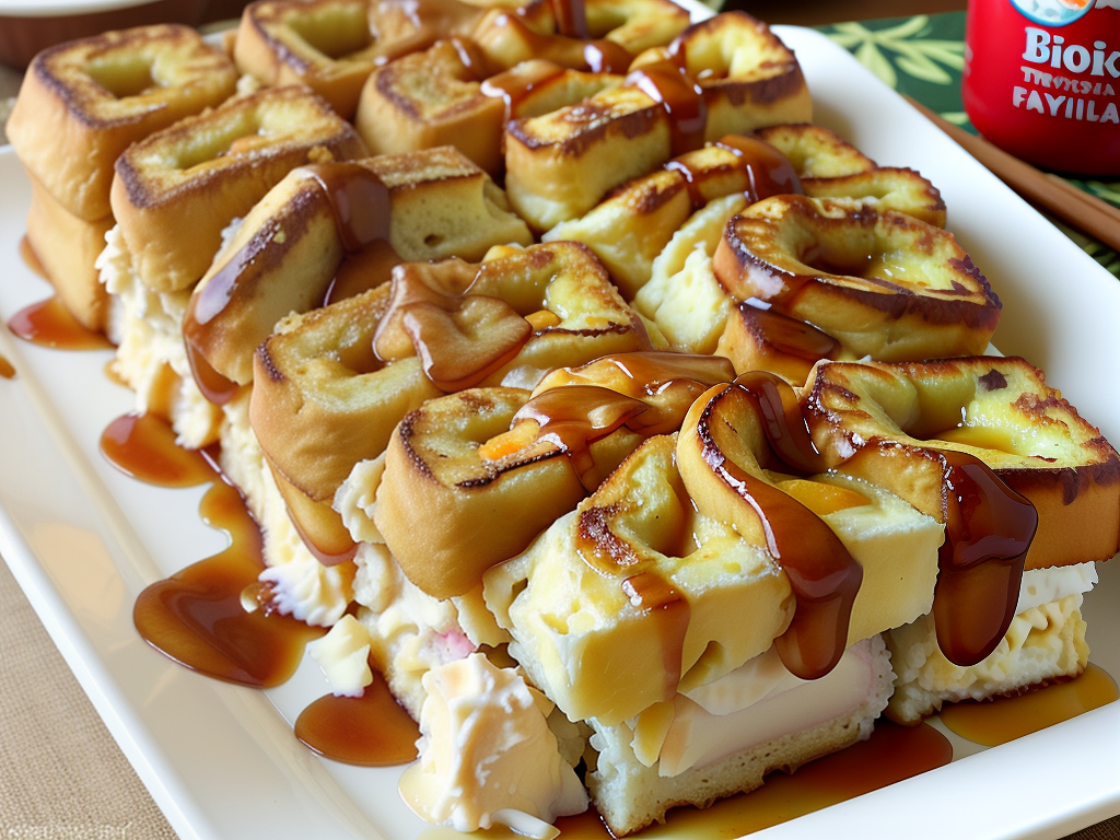 Deliciously Layered French Toast Stacks Drizzled with Sweet Caramel ...