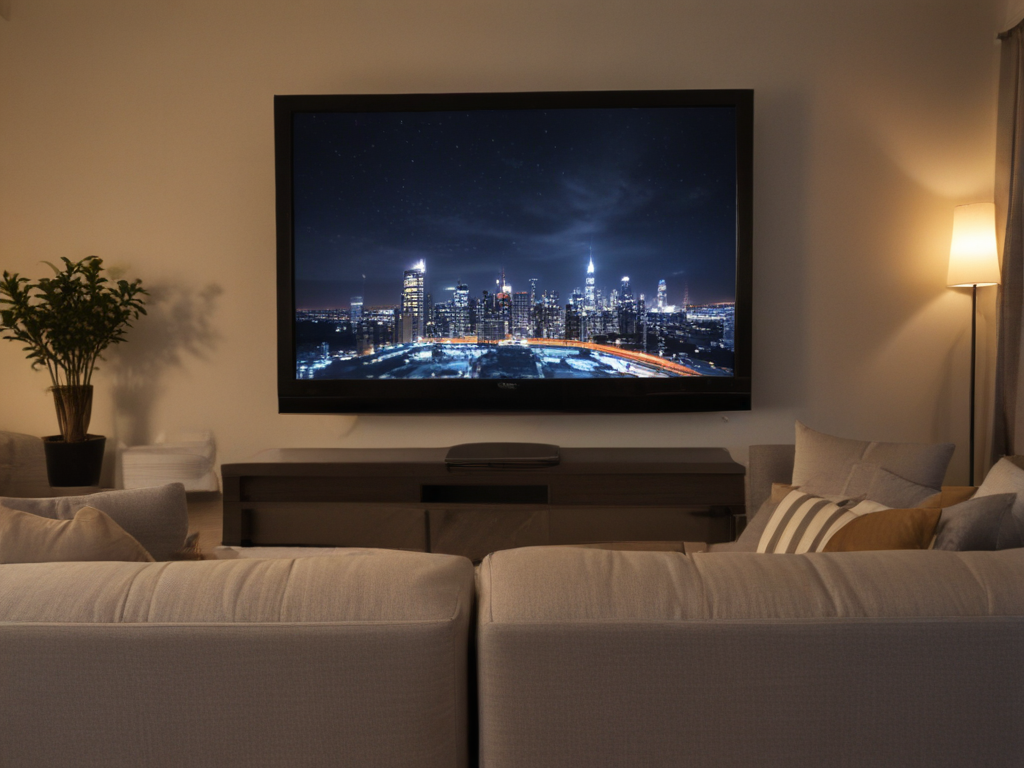 tv pov looking at couch at night
