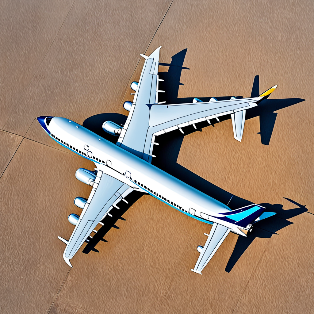 simple cartoon airplane top down view