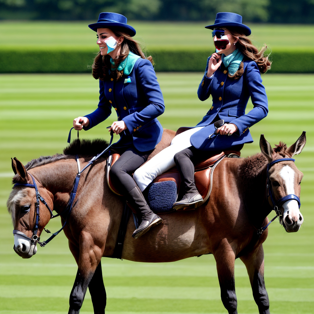 Kate Middleton riding donkey