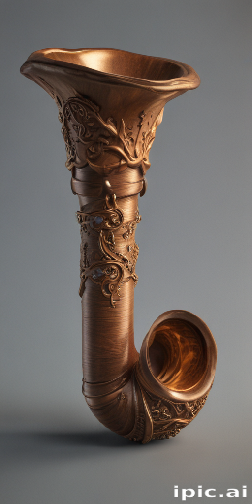 Intricately Designed Ornate Horn with Detailed Carvings and Elegant Finish
