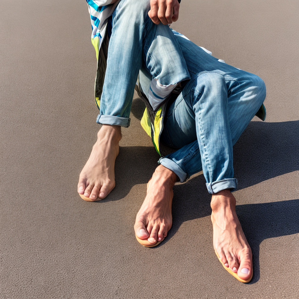 man showing feets without socks
