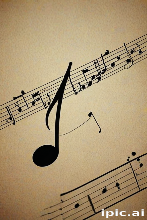 Beautiful Musical Notes on Sheet Music Creating a Melodious Atmosphere