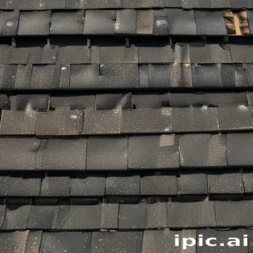 Close-Up View of Textured Black Shingles on a Rooftop Surface