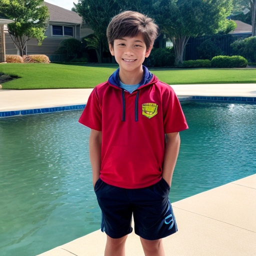 elementary school student working as baywatch