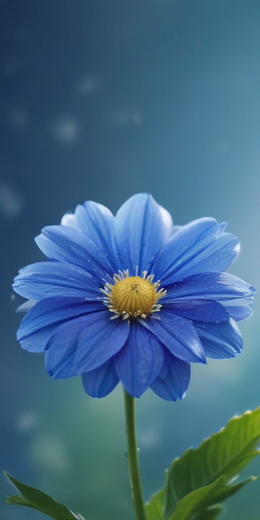 A Beautiful Blue Flower Blooming in a Serene Natural Environment.