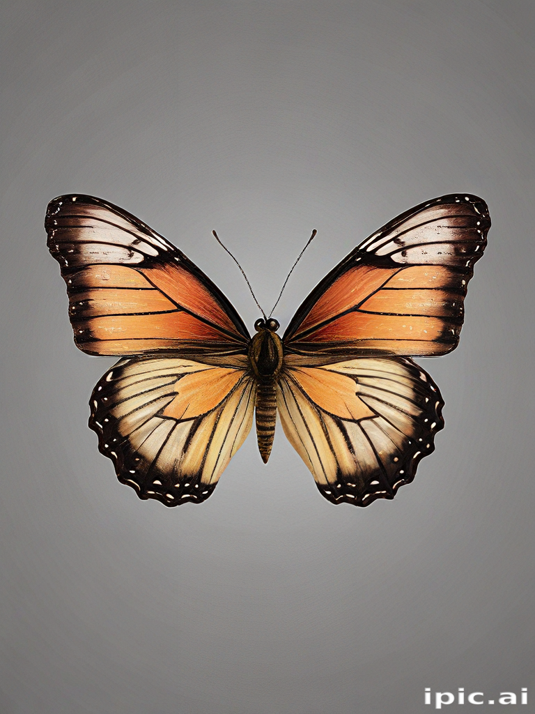 Beautifully Detailed Illustration of a Monarch Butterfly with Vibrant ...