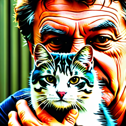 cat with man