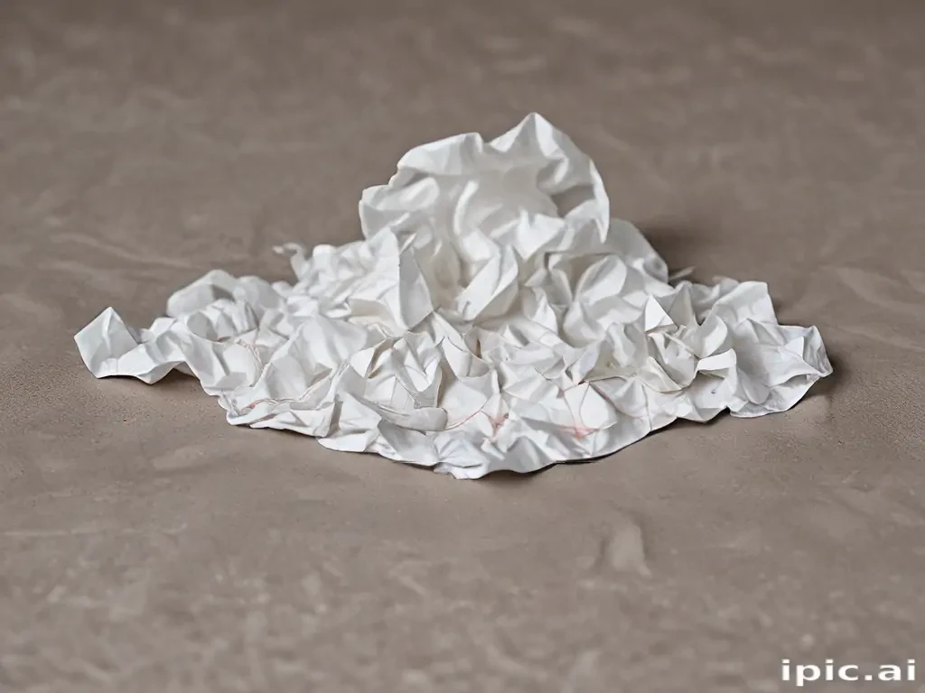 Crumpled White Paper Ball Resting on a Soft Beige Surface