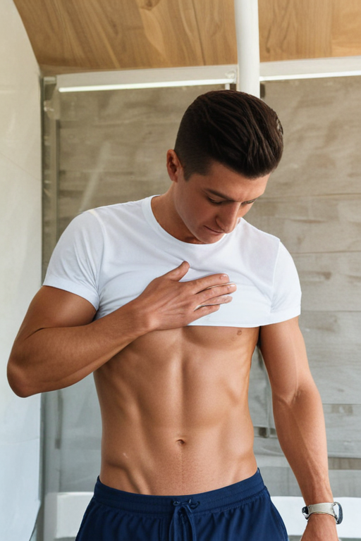 Robert Lewandowski oiling Cristiano Ronaldo chest