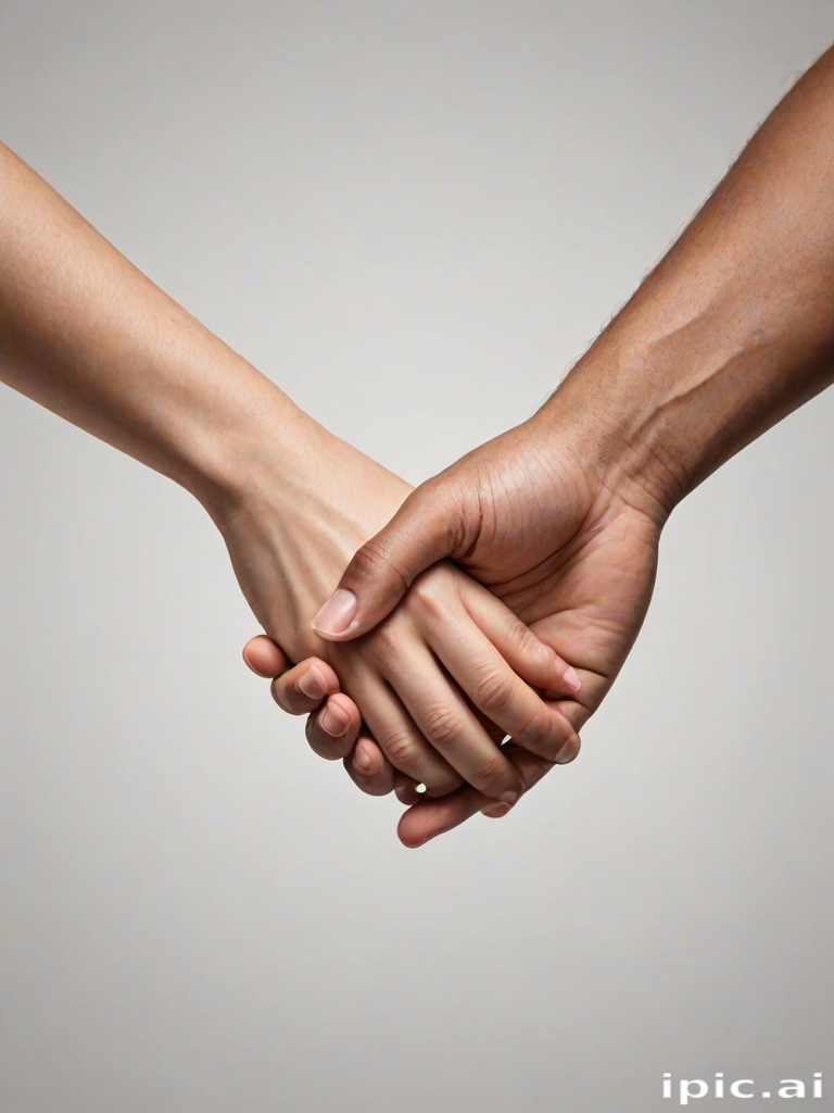 Two Hands Coming Together in Unity, Symbolizing Connection and ...