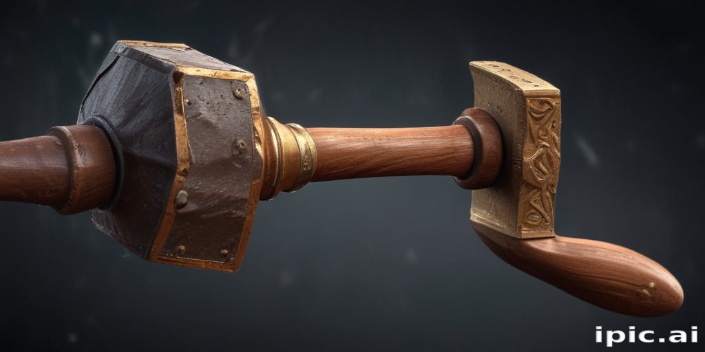Intricate Design of a Fantasy-Themed Hammer with Ornate Detailing and ...