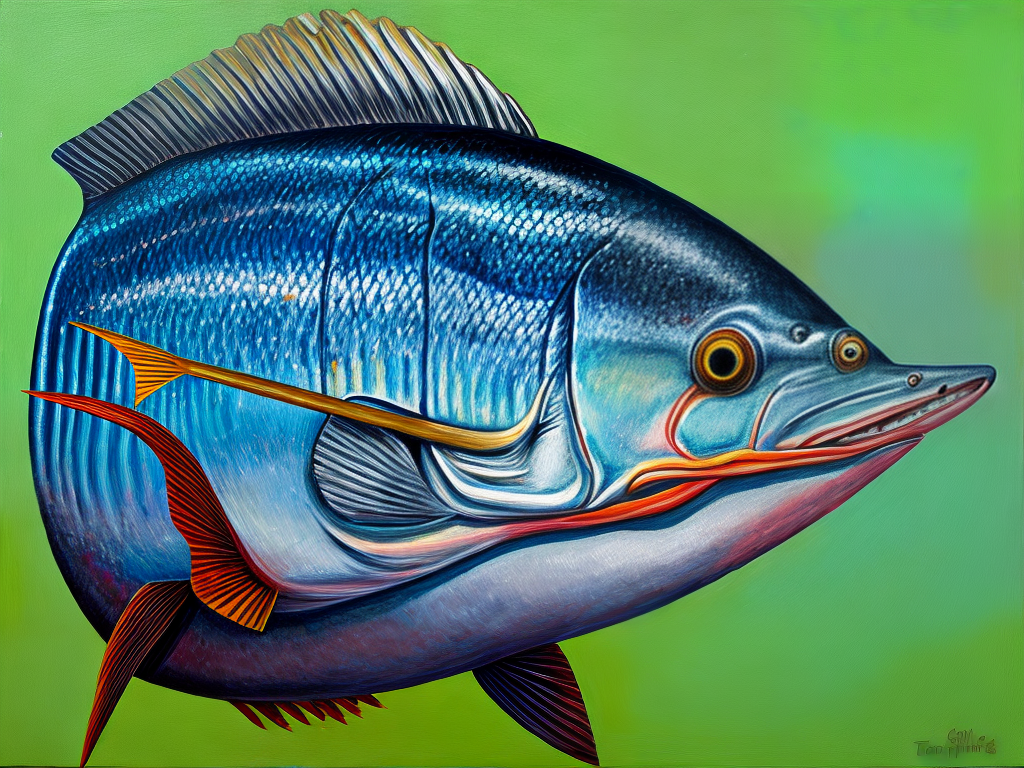 tom waits sword fish trombone oil painting