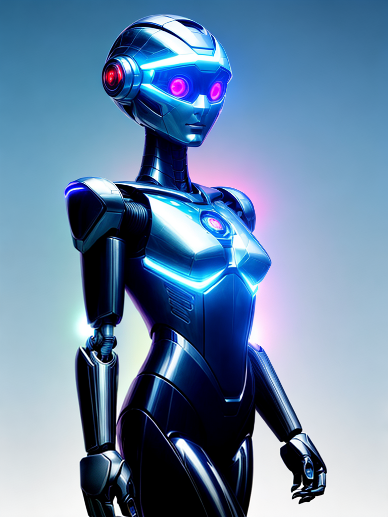 an image of a futuristic intelligent robot that looks very stylish. 4k ...