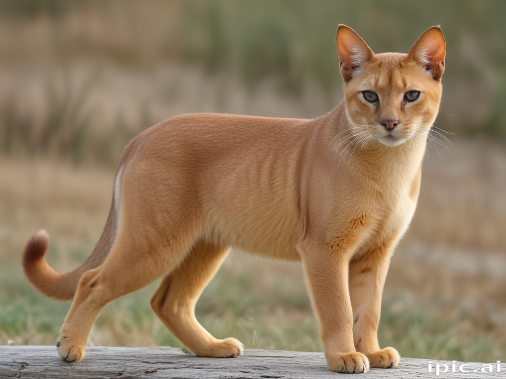 A Beautiful Ginger Cat Standing Gracefully in a Natural Outdoor Setting.