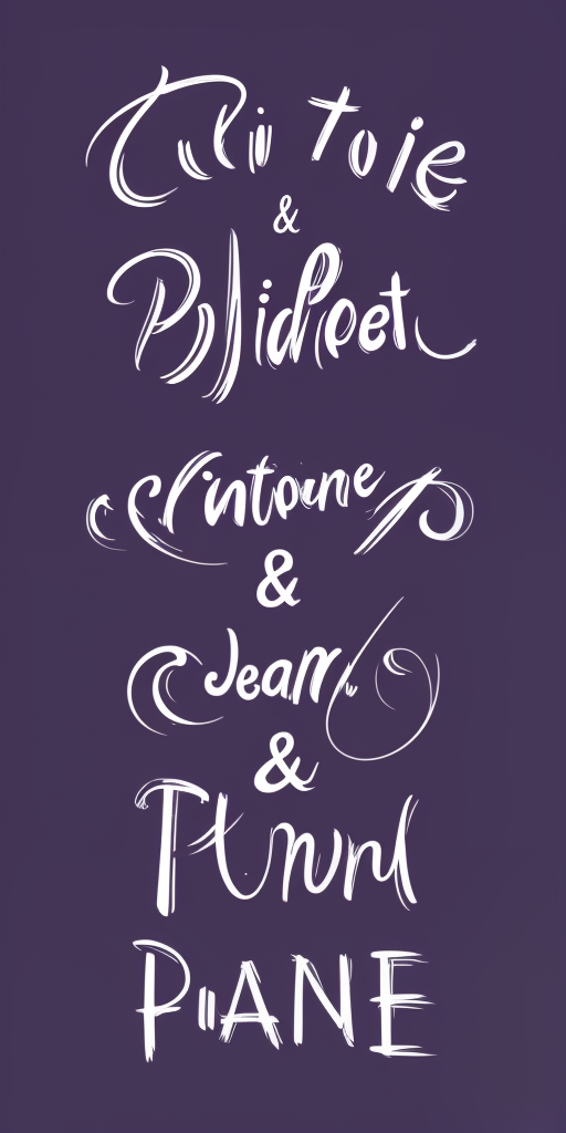 Artistic Typography Featuring Names in Elegant Handwritten Style on ...