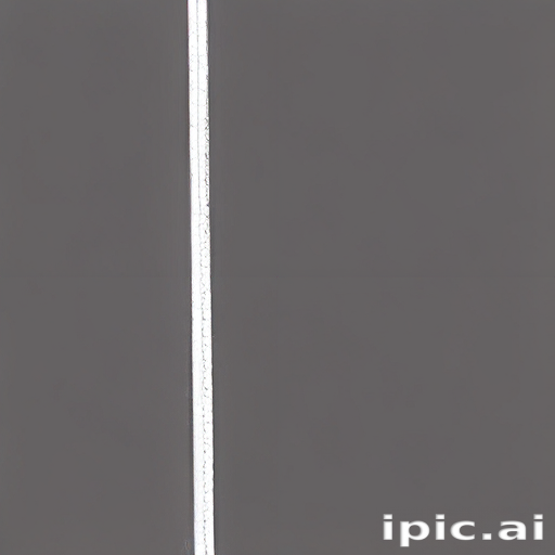 Shiny Silver Metal Rod Standing Upright Against a Gray Background