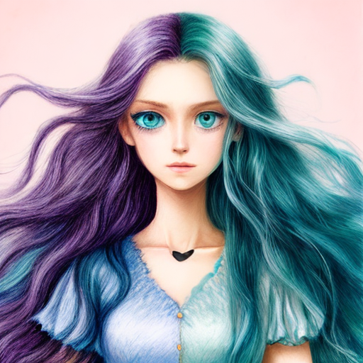 pastel-colored background showing angry mermaid with big blue eyes and ...