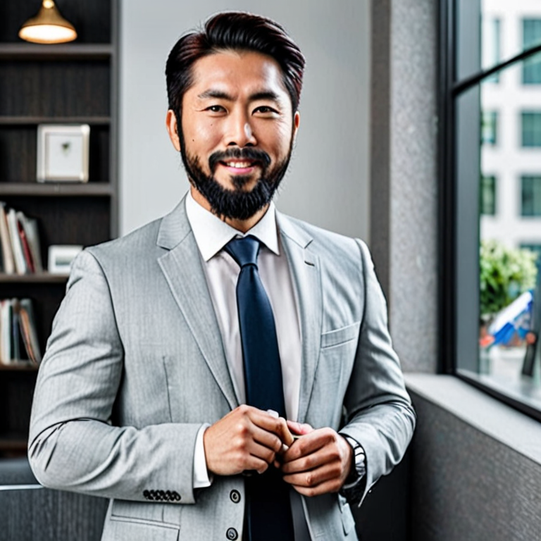 AN ASIAN professional MAN WITH BEARD