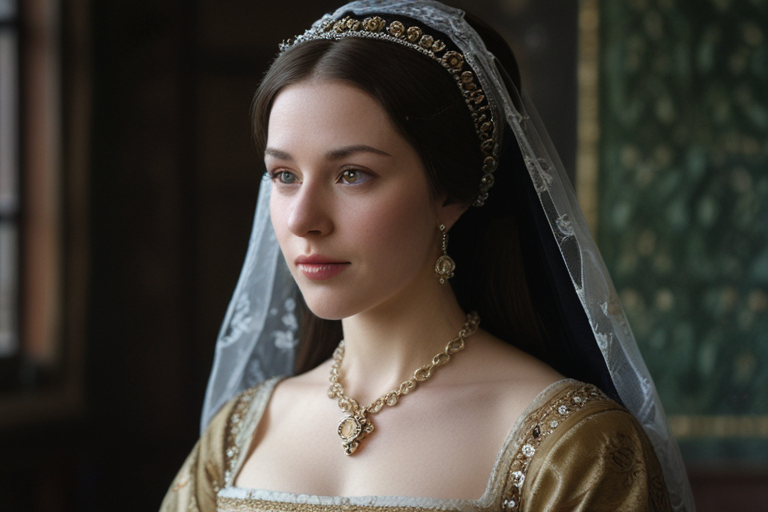 realistic and powerful photo of beautiful Anne Boleyn in real life