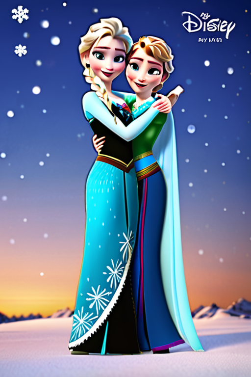 Elsa and Anna together hugs saree indian smile frozen disney smile look ...
