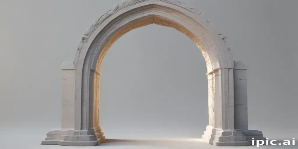 Elegant Stone Archway with Intricate Designs and Soft Illuminated ...