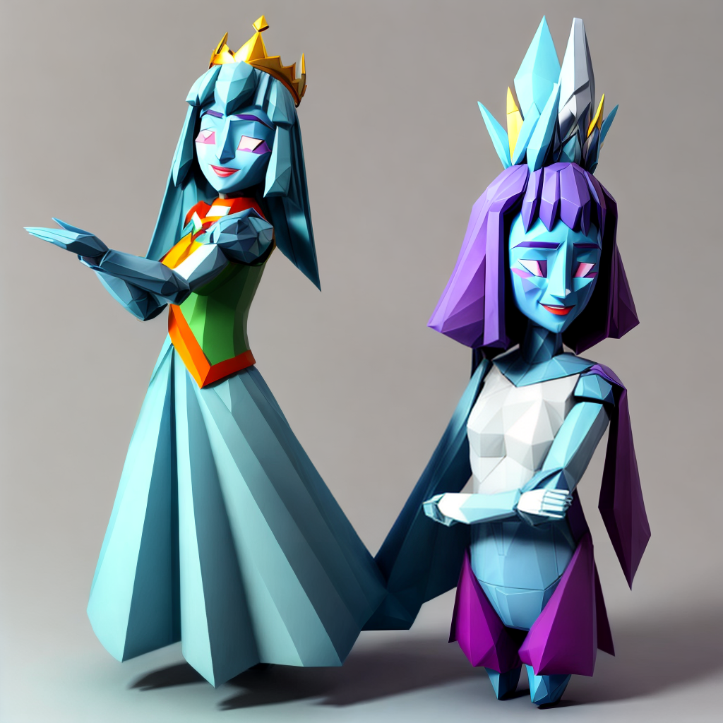 Most beautiful Smile Goddess, Low Poly art