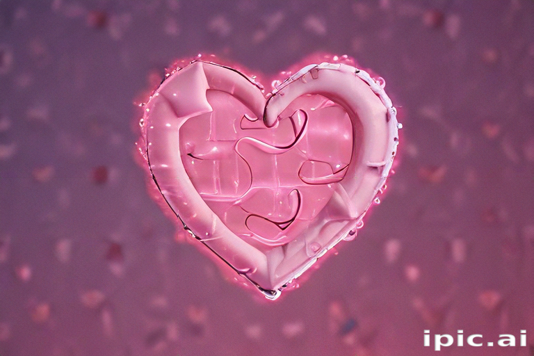 A Beautiful Pink Heart Shaped Puzzle Surrounded by Soft Pink Background