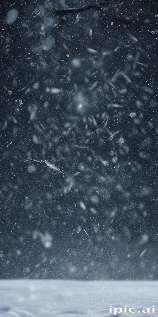Winter Wonderland: A Serene Scene of Snowfall in the Night Sky